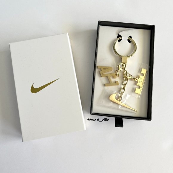 Nike | Accessories | Lebron Air Force Nike Swoosh Gold Keychain | Poshmark
